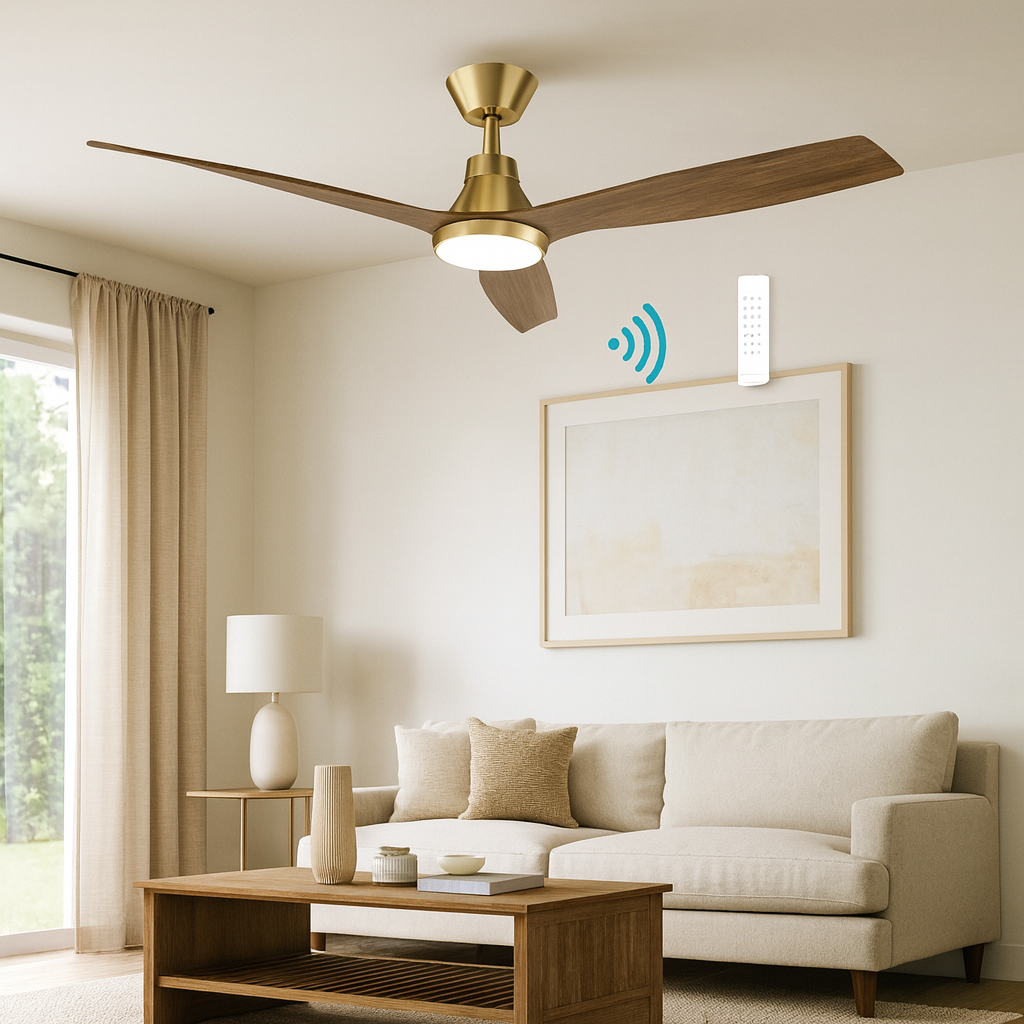 Triumph DC 52″ Smart Ceiling Fan With LED Light & WiFi Remote control ...